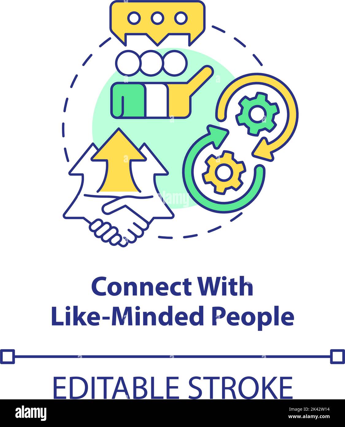 Connect with like-minded people concept icon Stock Vector Image & Art ...
