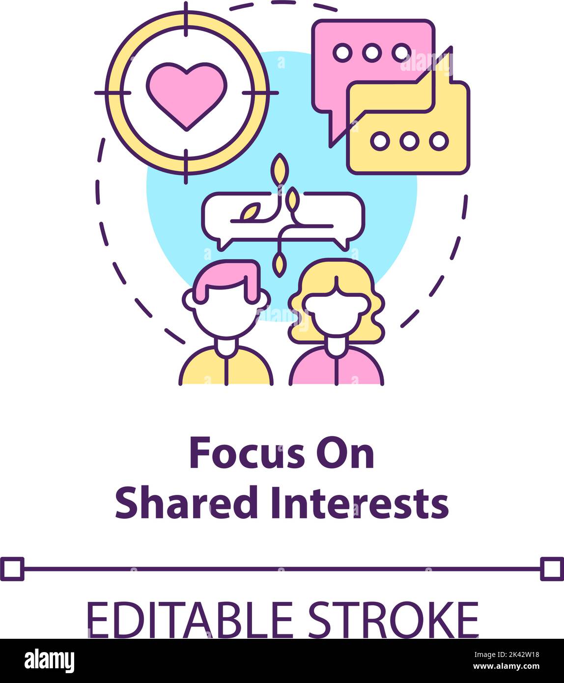 Focus on shared interests concept icon Stock Vector Image & Art - Alamy