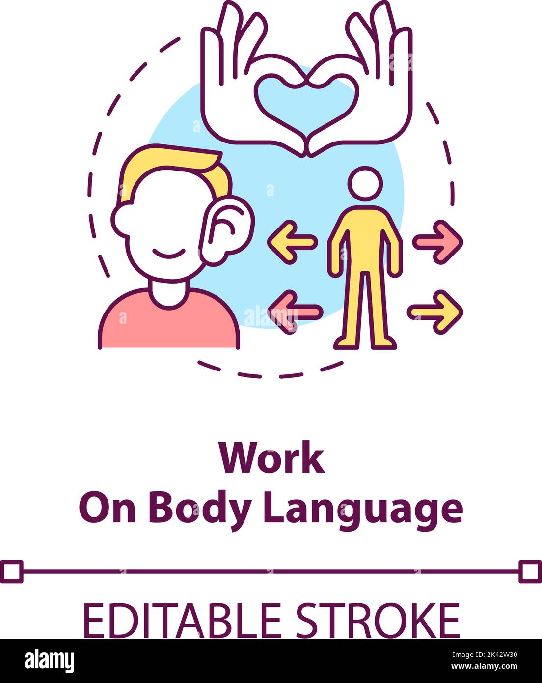 Work on body language concept icon Stock Vector Image & Art - Alamy