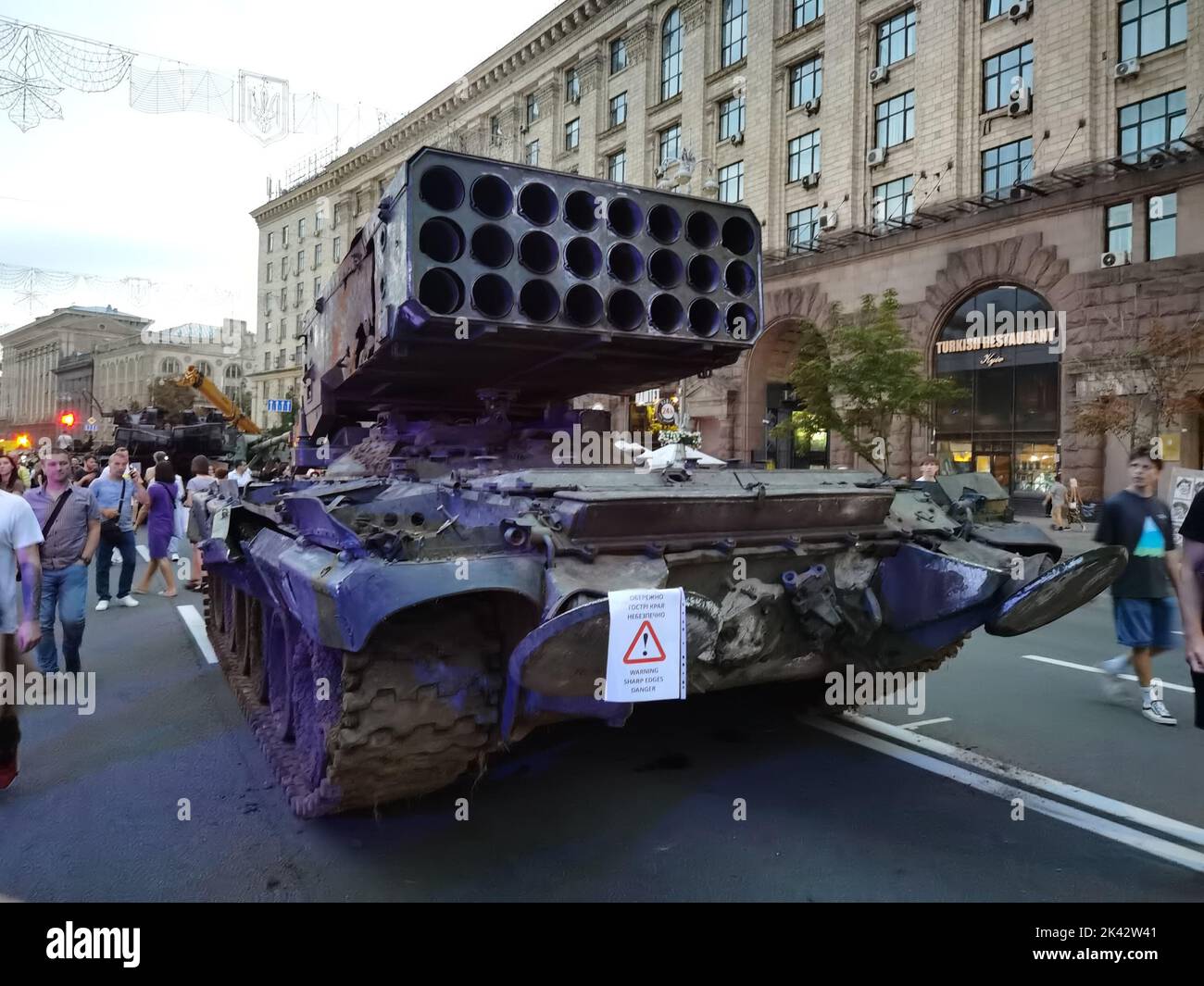 Exhibition of destroyed Russian military equipment on Independence ...