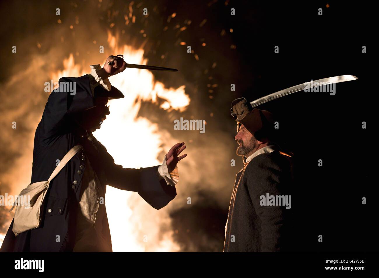 Interpretation of 17th/18th Century English naval officer fending off ...