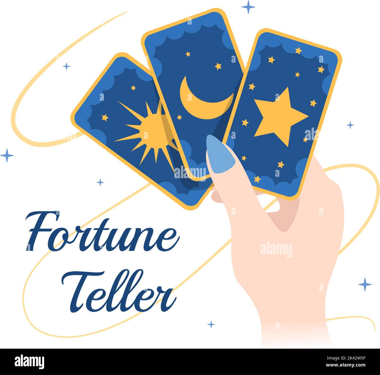 Fortune Teller Template Hand Drawn Cartoon Flat Illustration with ...