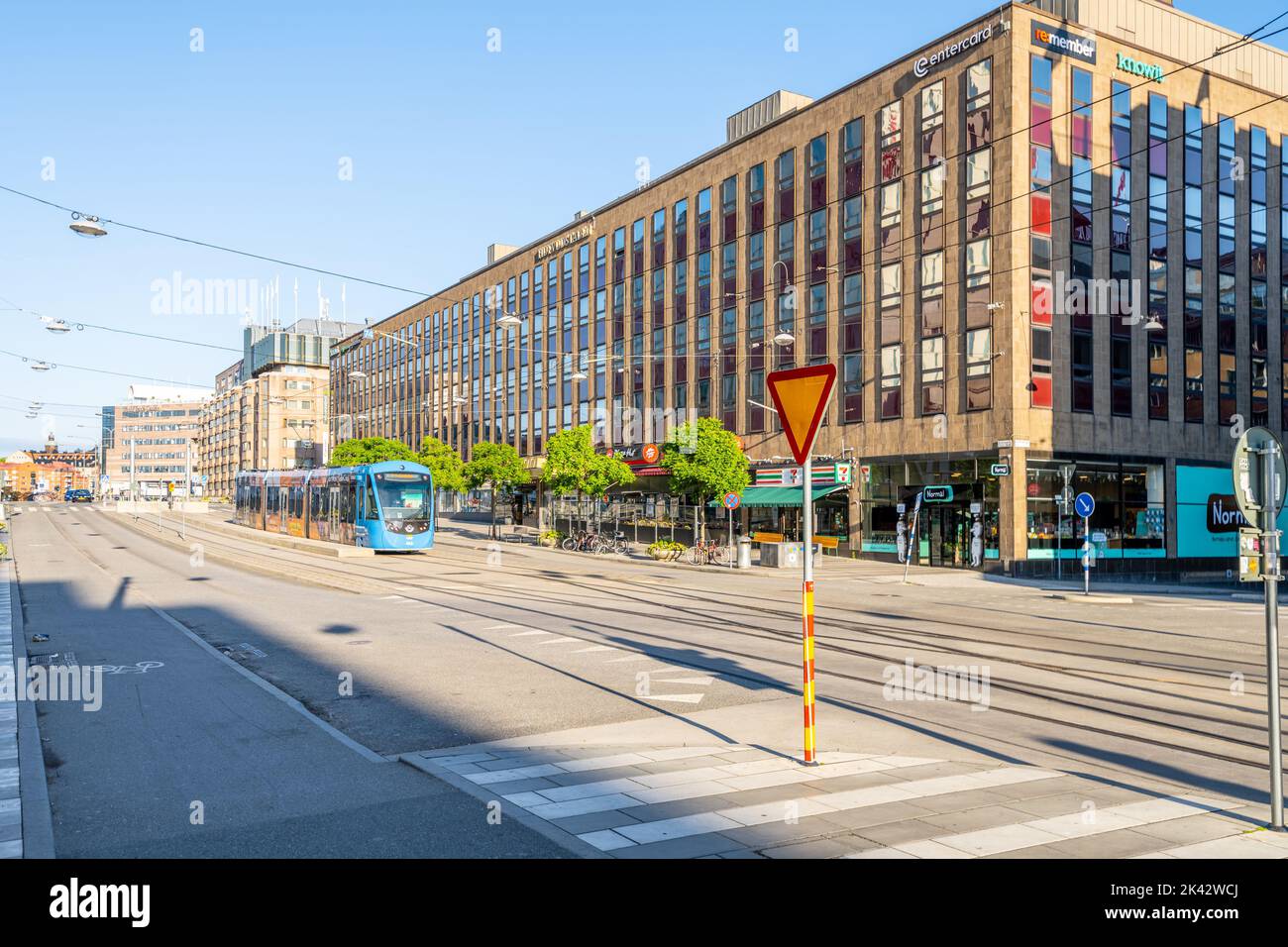 Klarabergsgatan Street and public transportation hub in Stockholm Stock ...