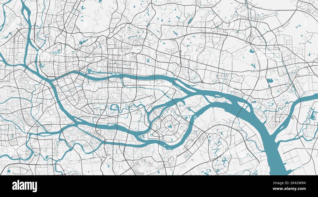 Guangzhou vector map. Detailed map of Guangzhou city administrative ...