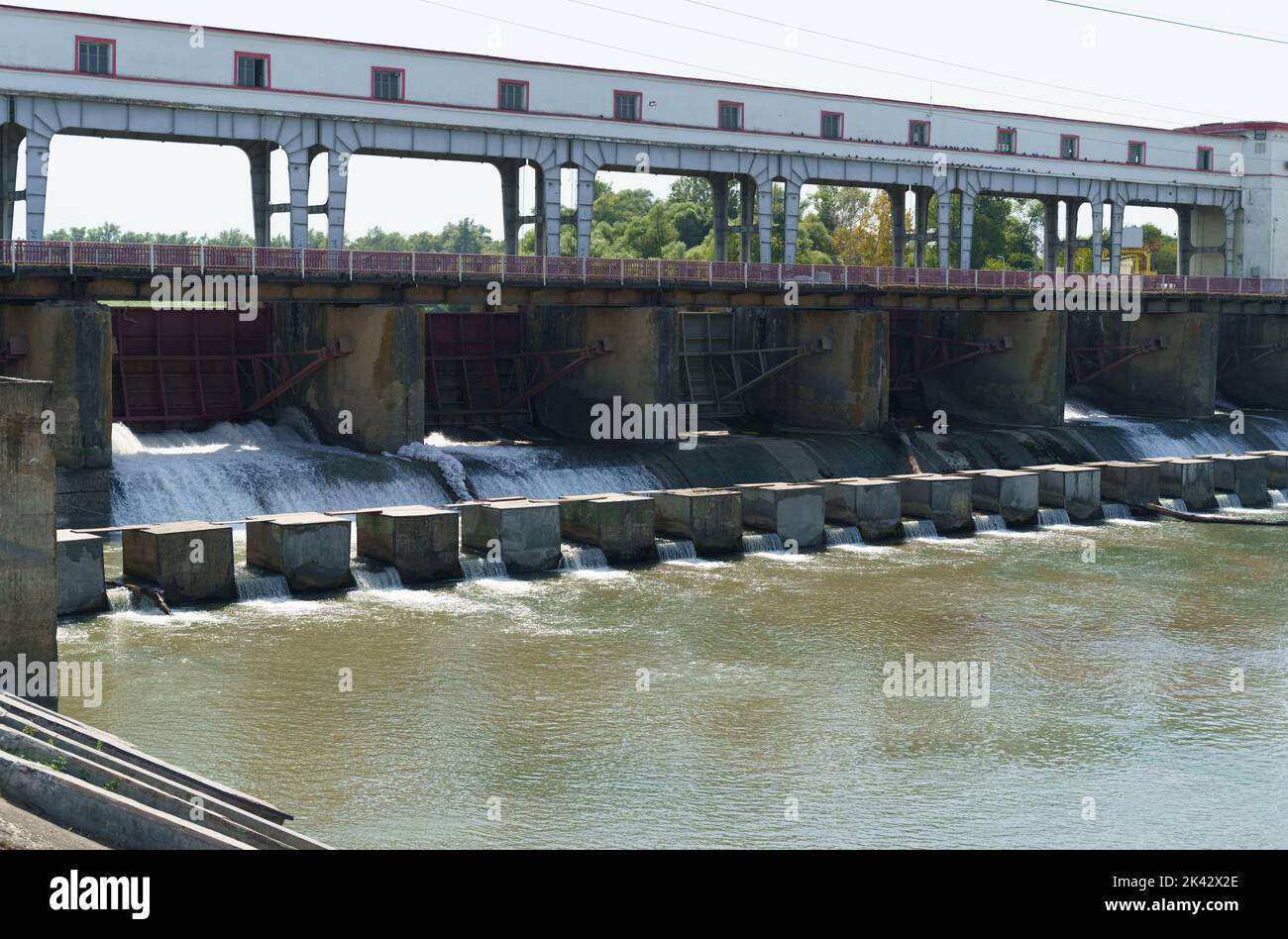 Small local hydroelectric power plant. Electricity. Industrial concept ...