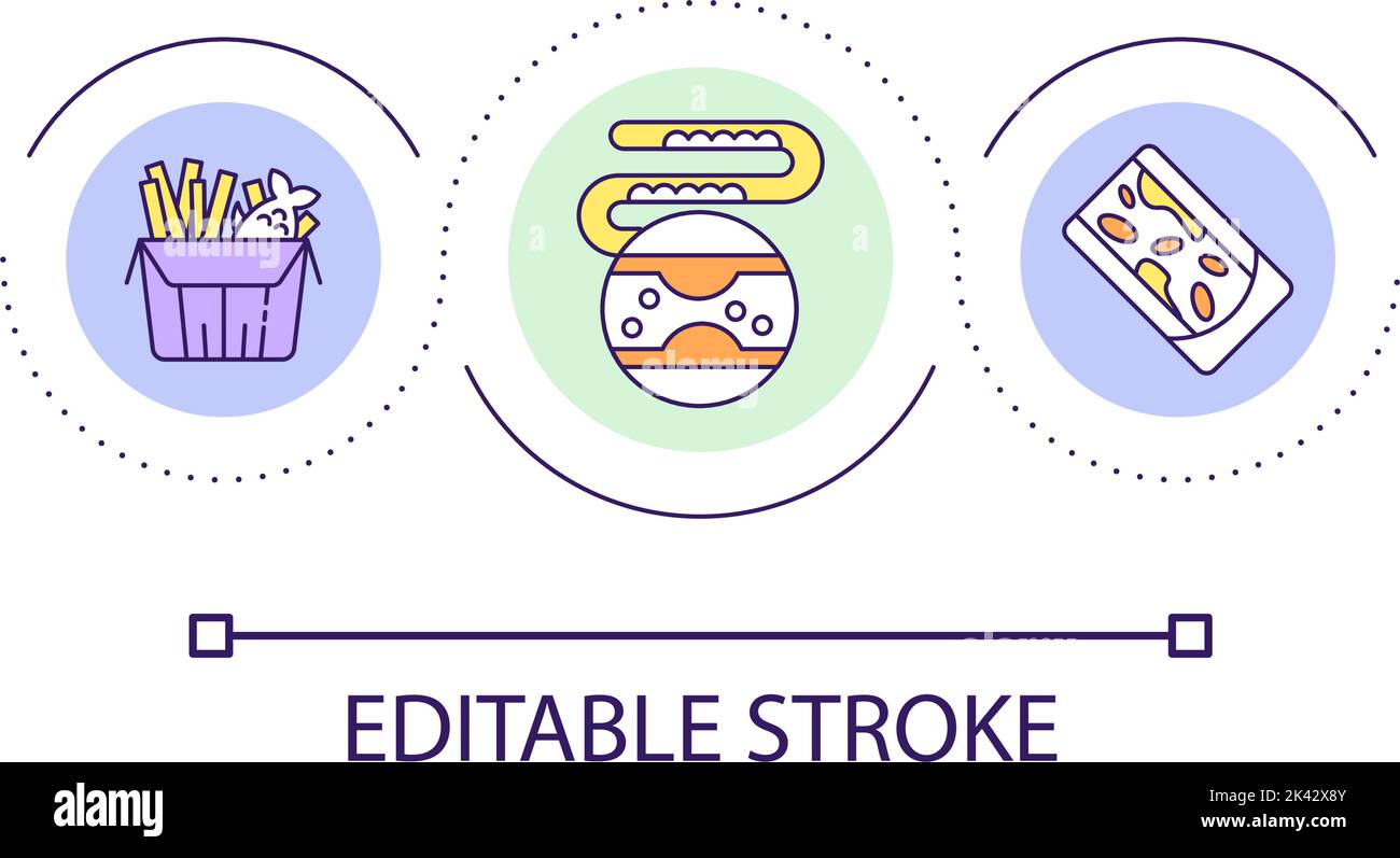 Health problem caused by fat food loop concept icon Stock Vector Image ...