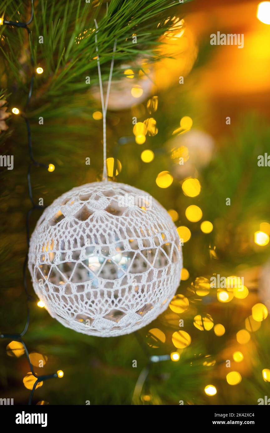 Christmas tree ball on a fir branch Stock Photo - Alamy