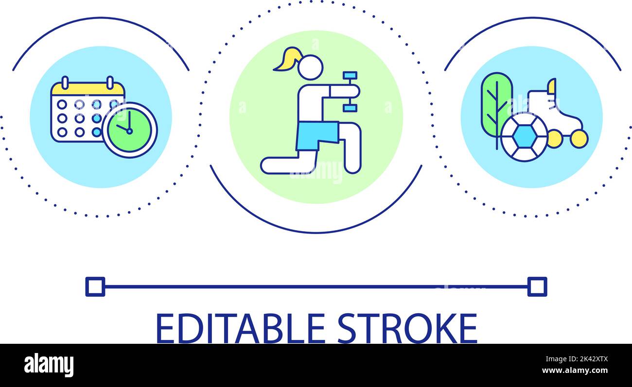 Sports activity schedule loop concept icon Stock Vector Image & Art - Alamy