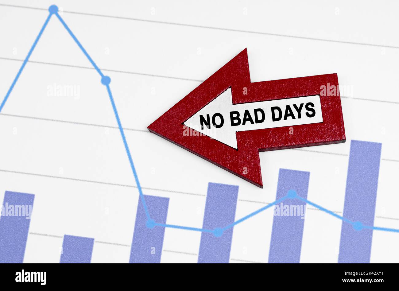 Business concept. On the reporting chart there is an arrow with the ...