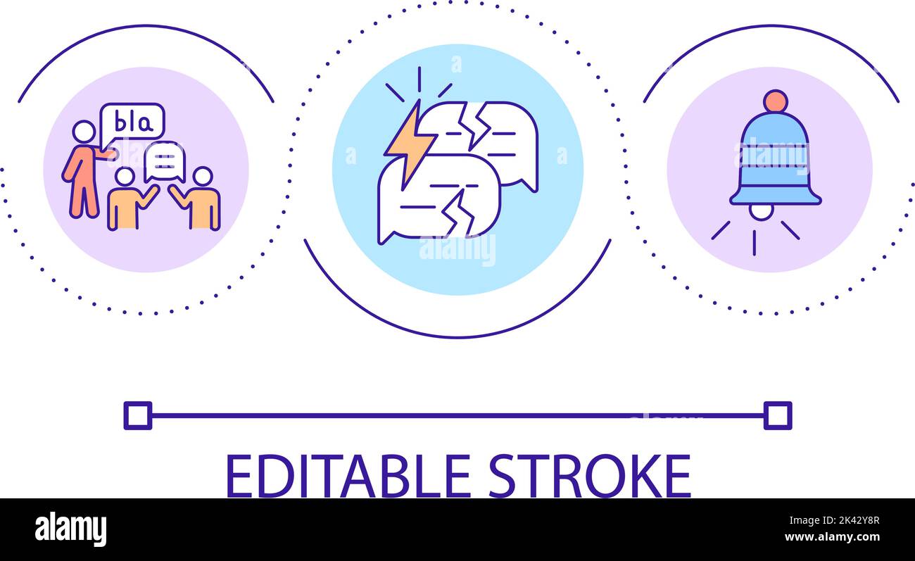 Conflicts in group prevention loop concept icon Stock Vector Image ...