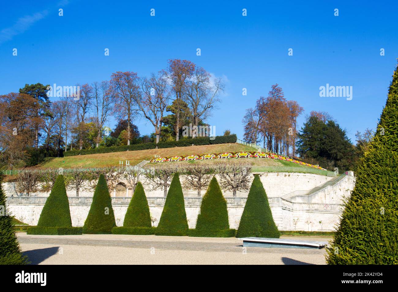 Amazing nature in french garden (park) of Saint-Claud in Paris in ...