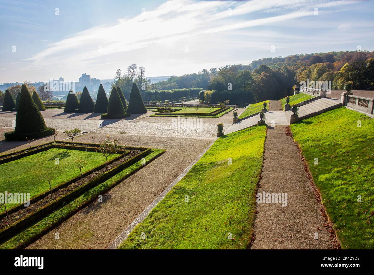 Amazing nature in french garden (park) of Saint-Claud in Paris in ...