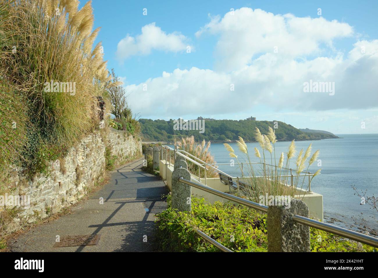 View toward Pendennis Point and castle from Cliff Road, Falmouth ...