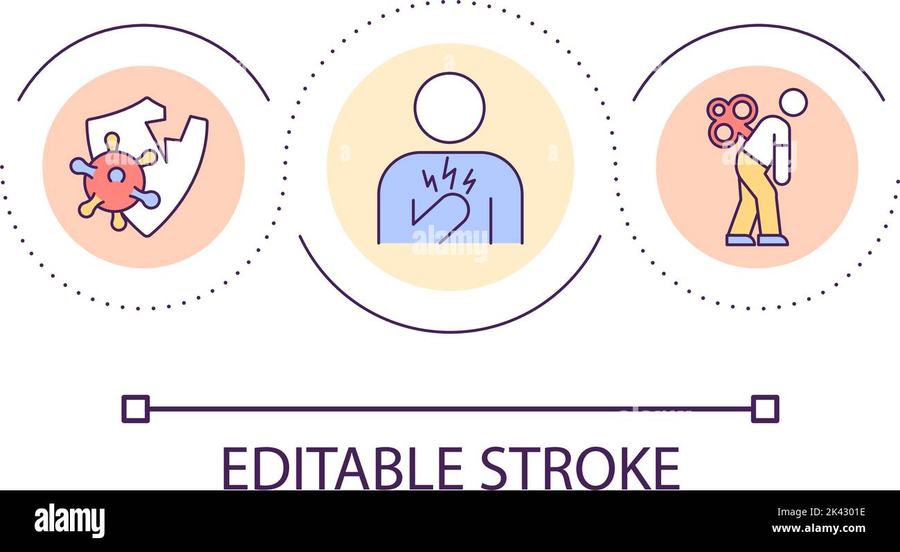 Vulnerability to infectious diseases loop concept icon Stock Vector ...