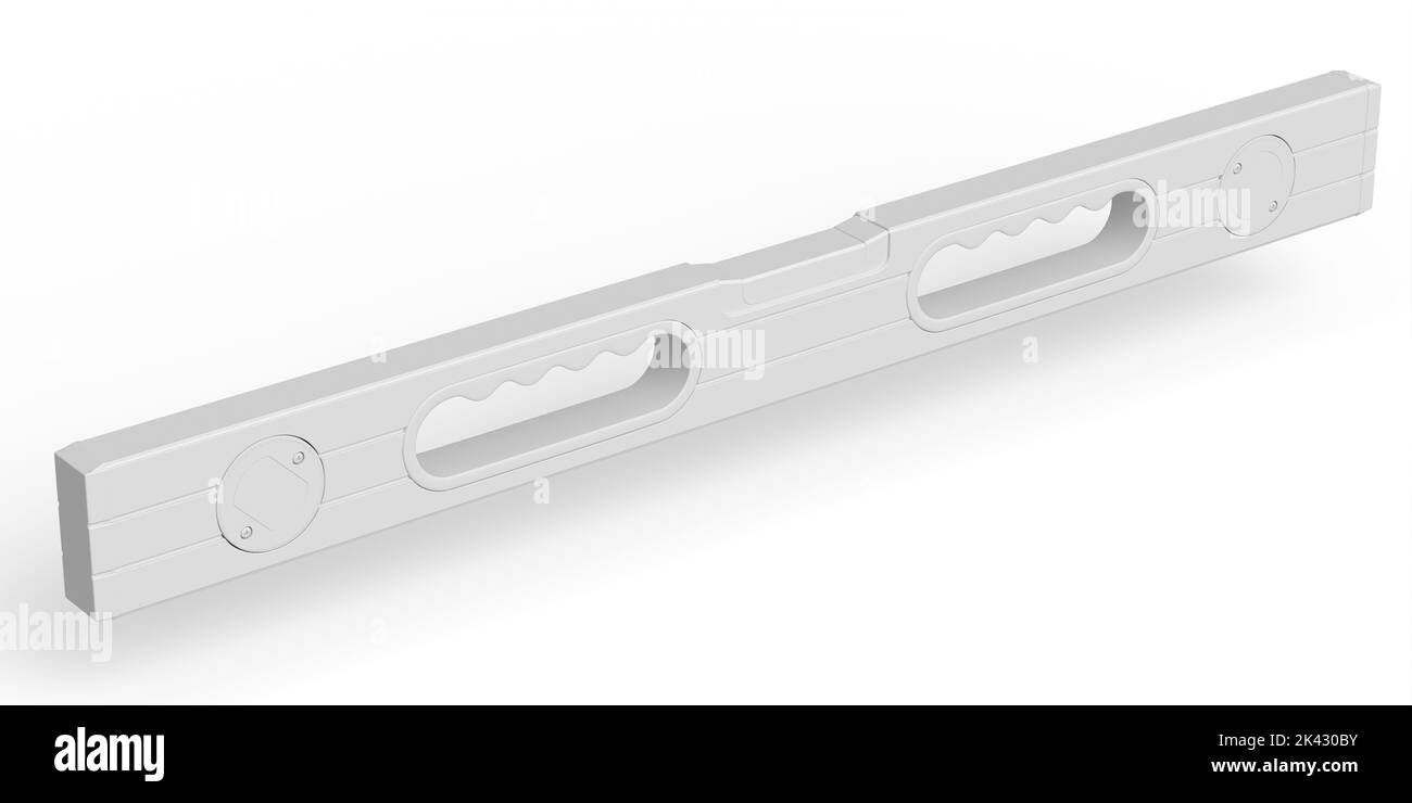 Building spirit level tool on white monochrome background. 3d render ...