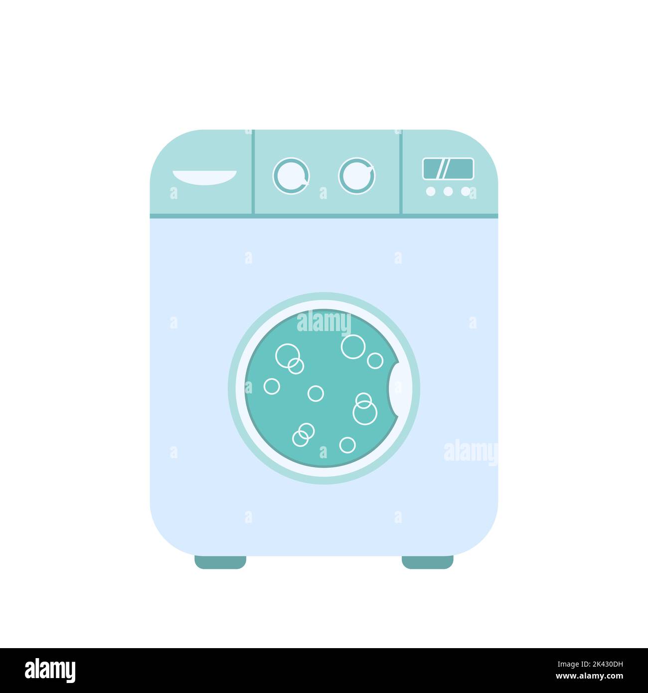 Washing machine in cartoon style isolated on white background Stock ...