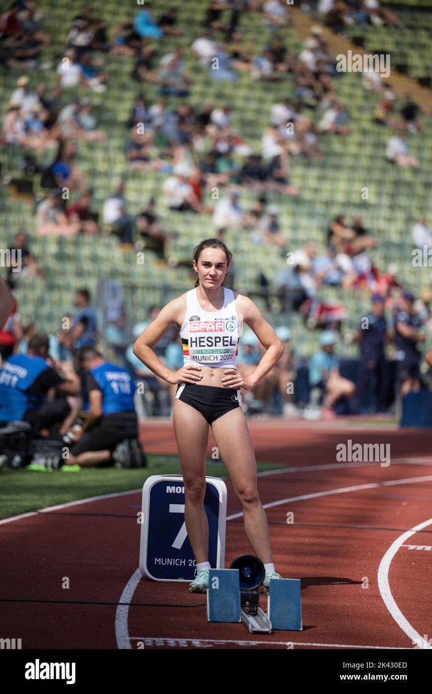 Nina HESPEL participating in the 400 meters hurdles of the European ...