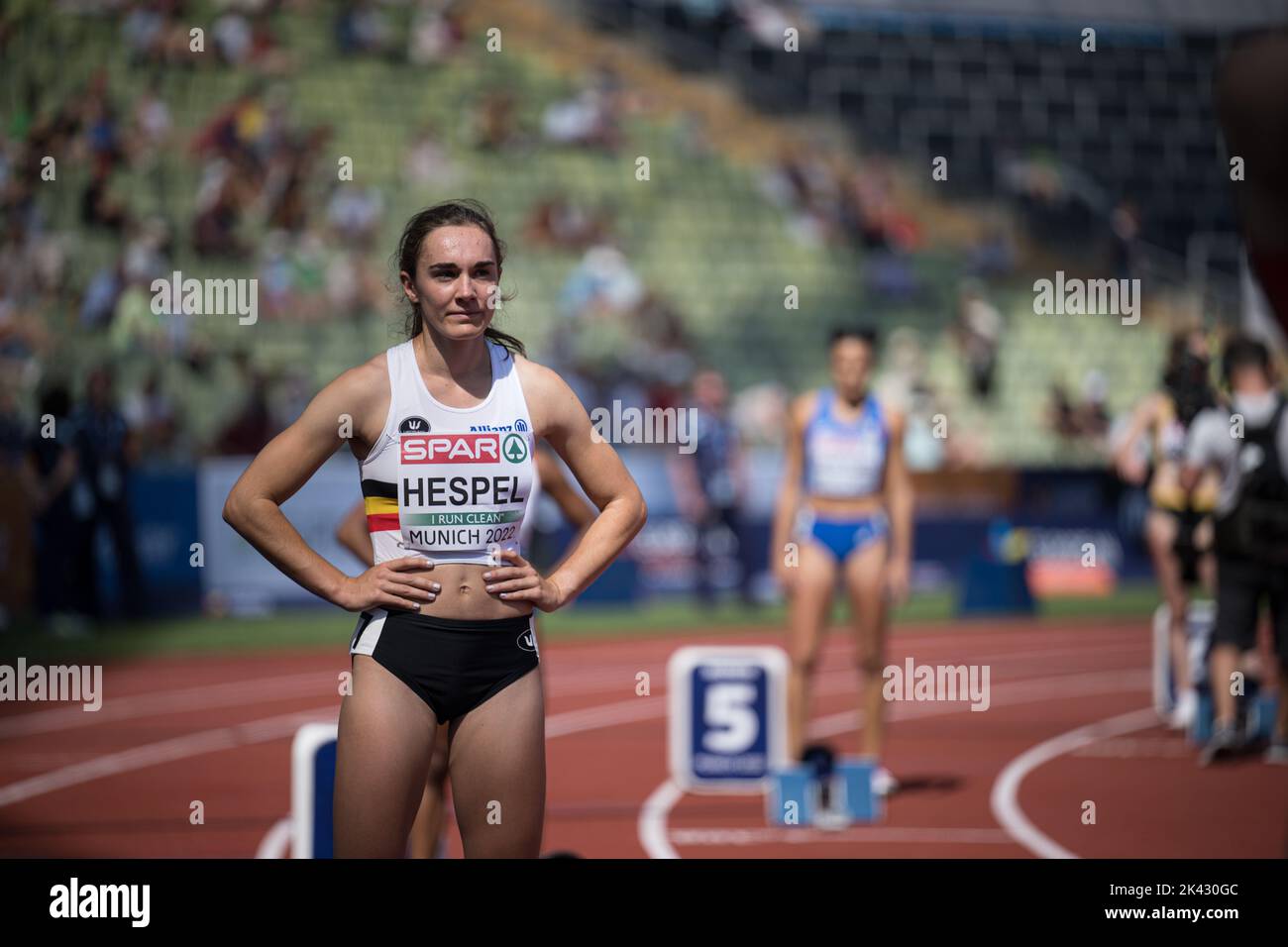 Nina HESPEL participating in the 400 meters hurdles of the European ...
