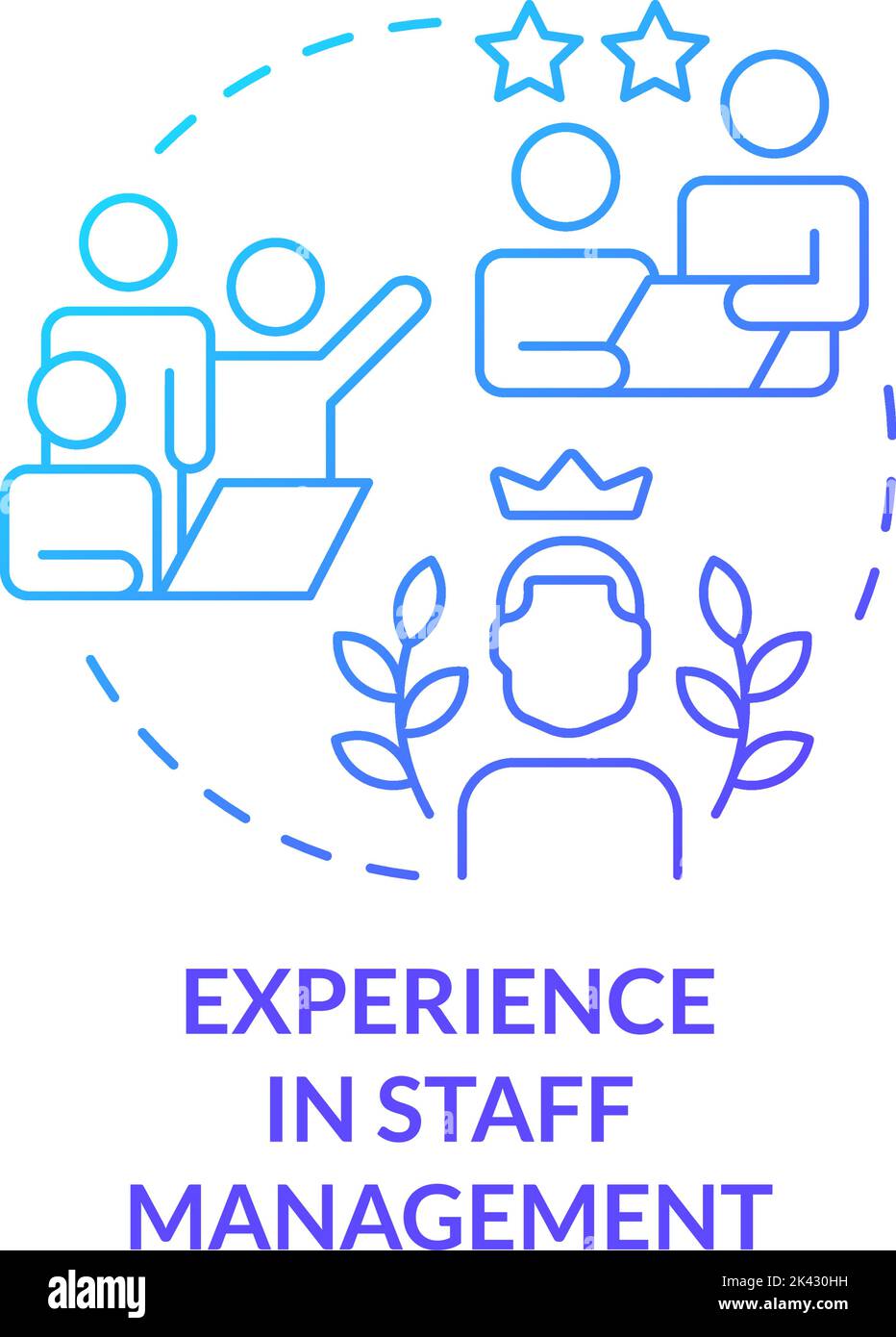 Experience in staff management blue gradient concept icon Stock Vector ...