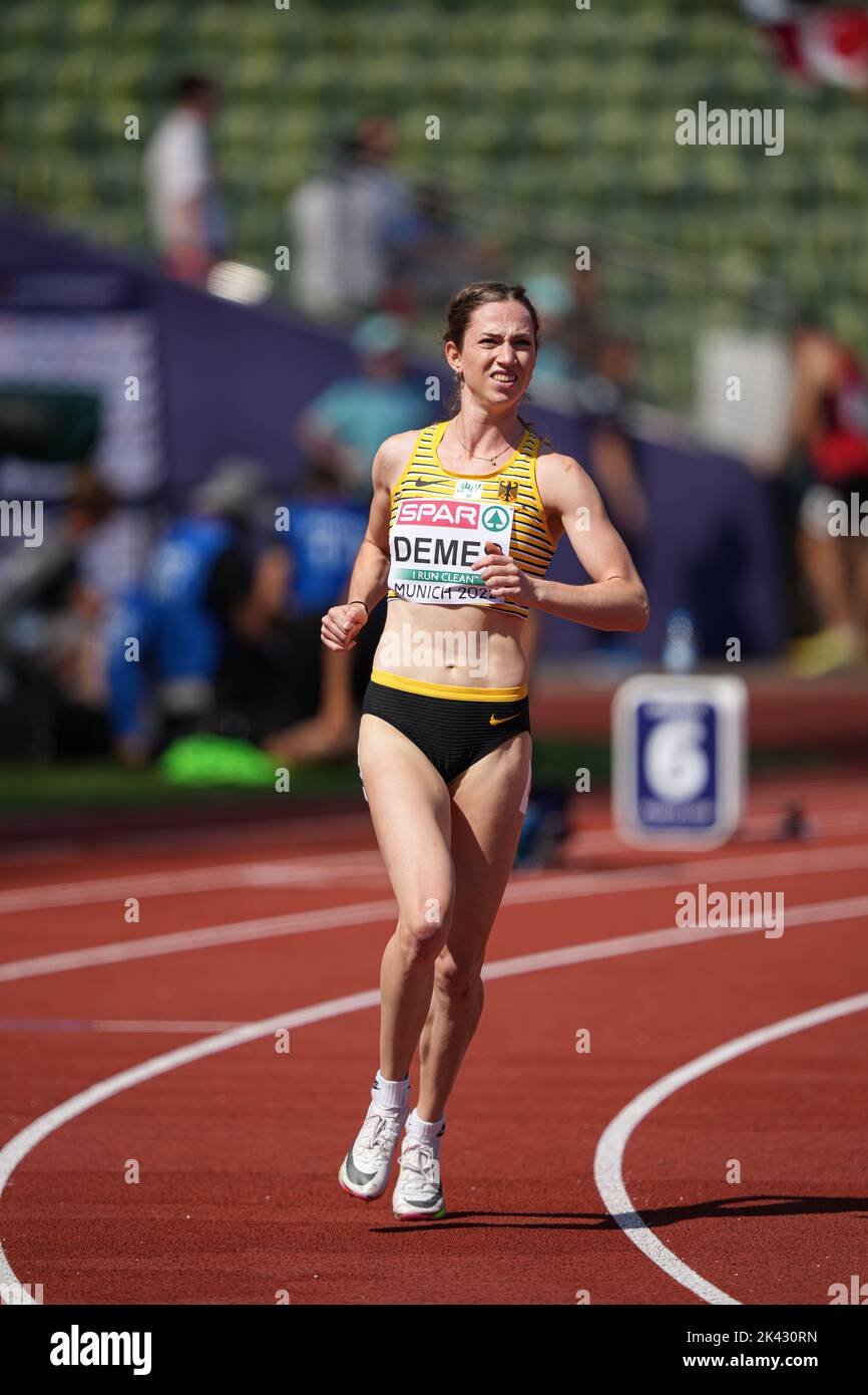 Eileen DEMES participating in the 400 meters hurdles of the European ...