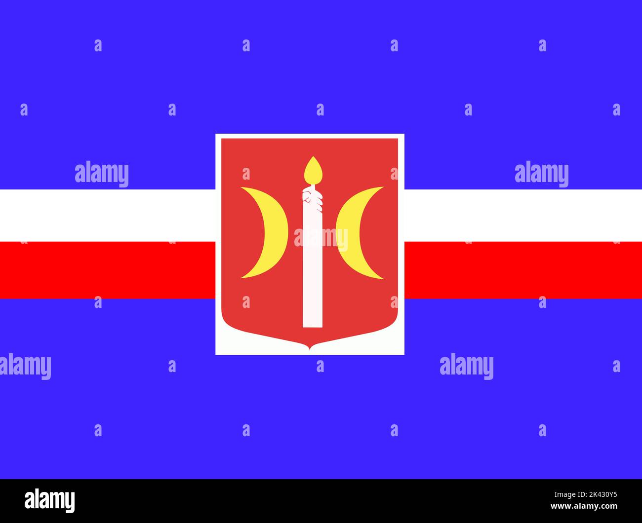 Top view of flag swiecie, Poland. Polish city. travel and patriot ...