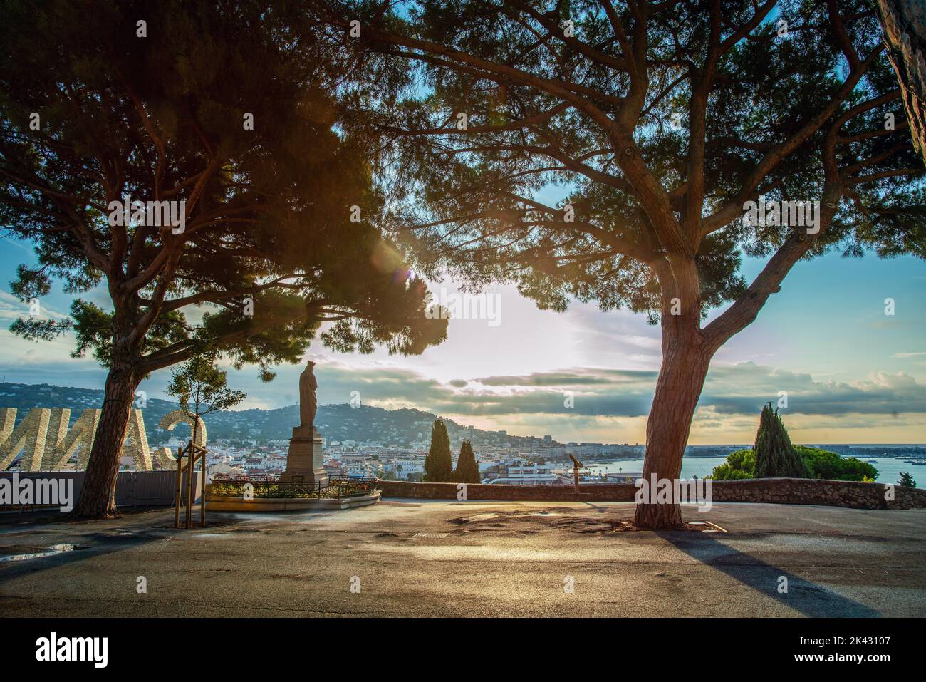 Amazing morning view on town Cannes ( French riviera) and Church of Our ...