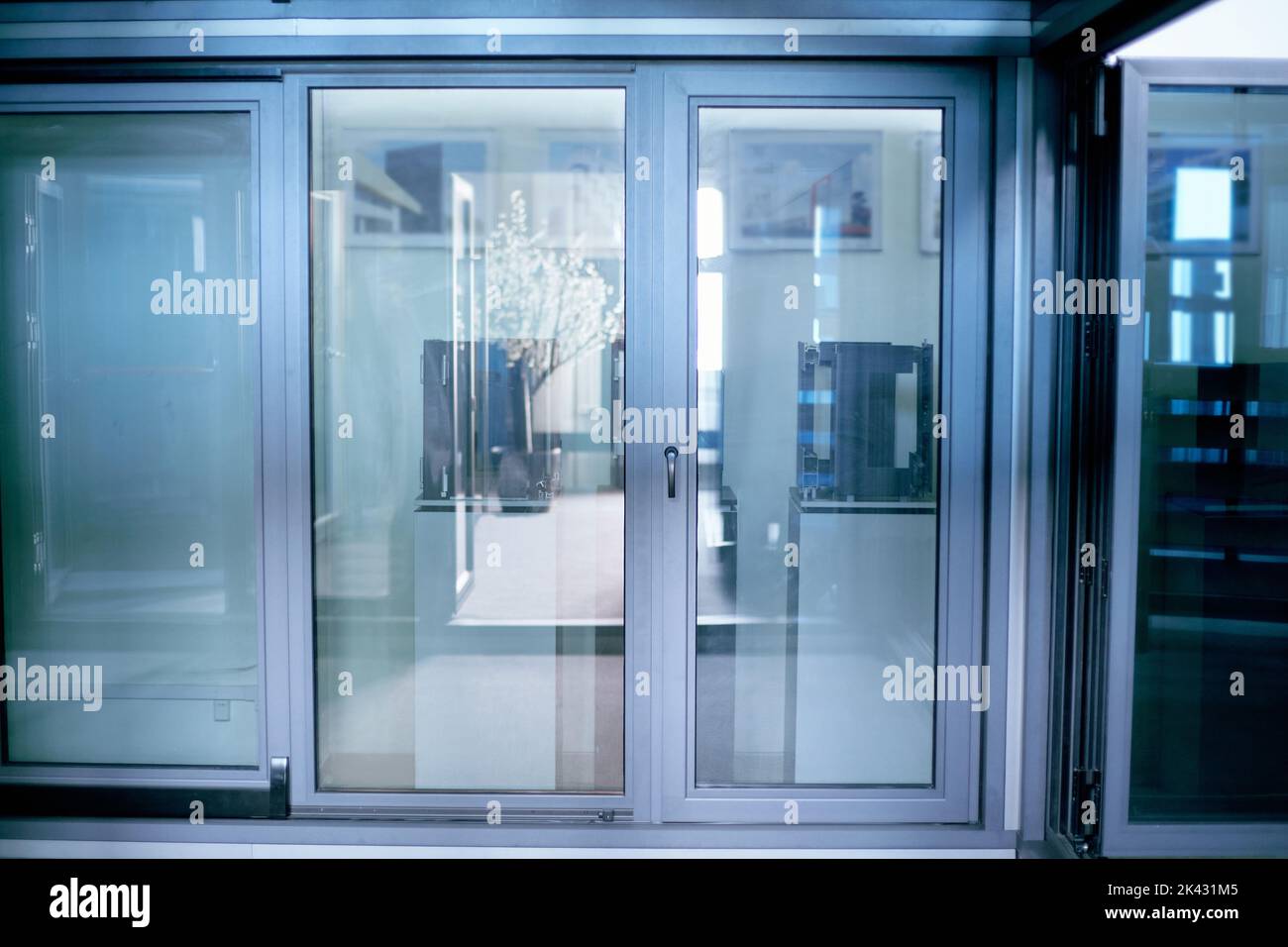 stylish window with access to the terrace Stock Photo - Alamy