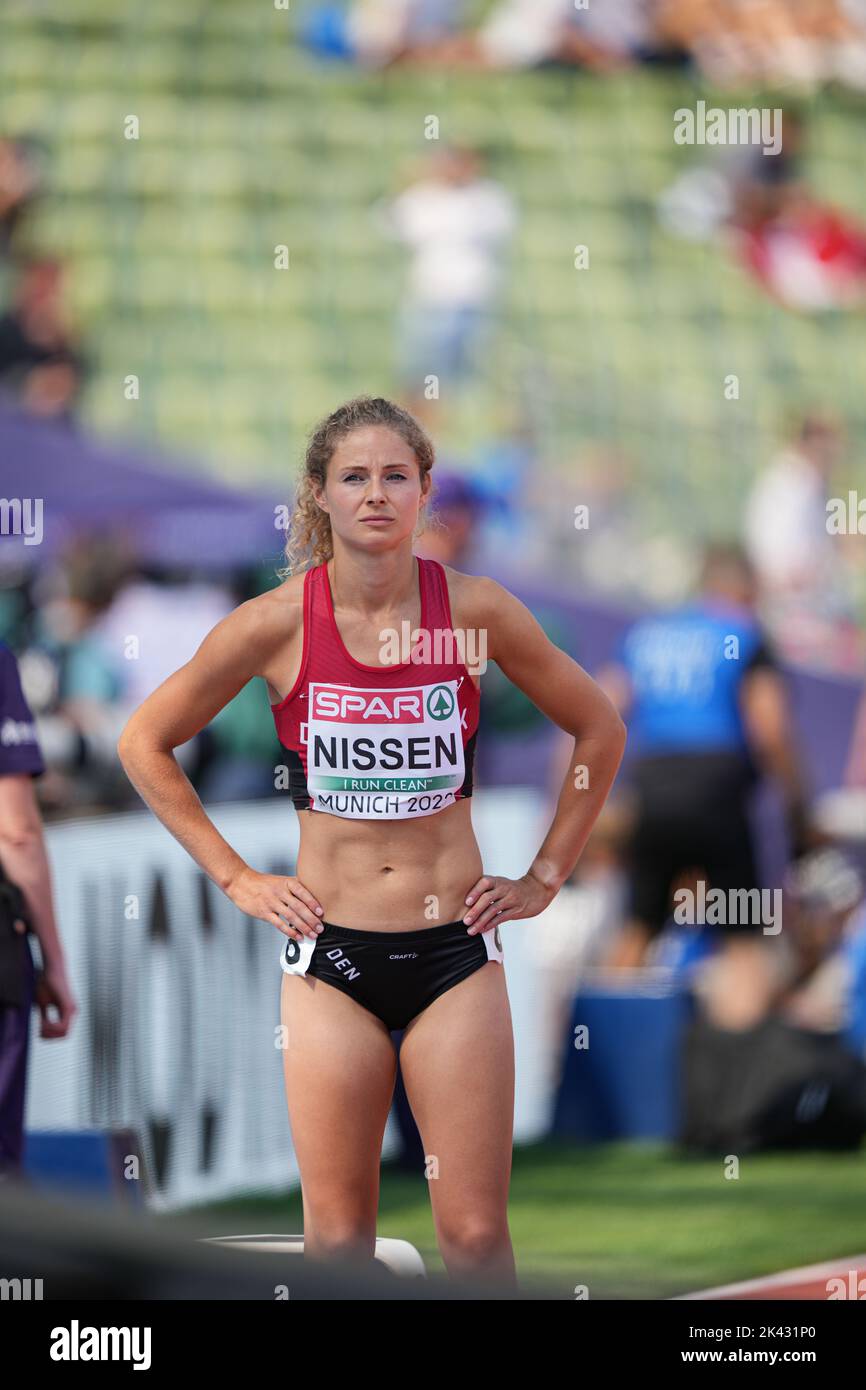 Annemarie Nissen participating in the 400 meters hurdles of the ...