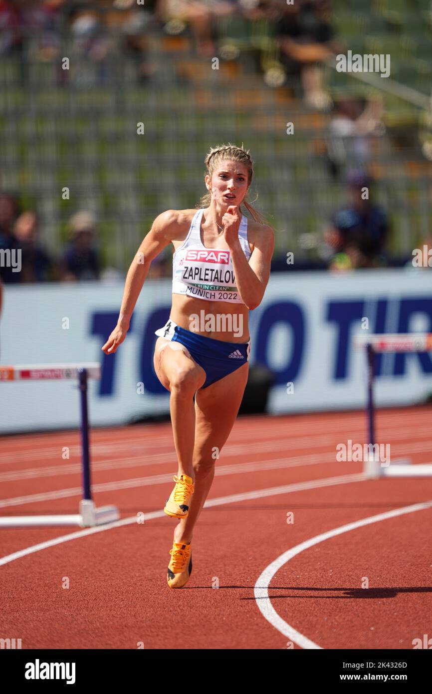Emma Zapletalová participating in the 400 meters hurdles of the ...