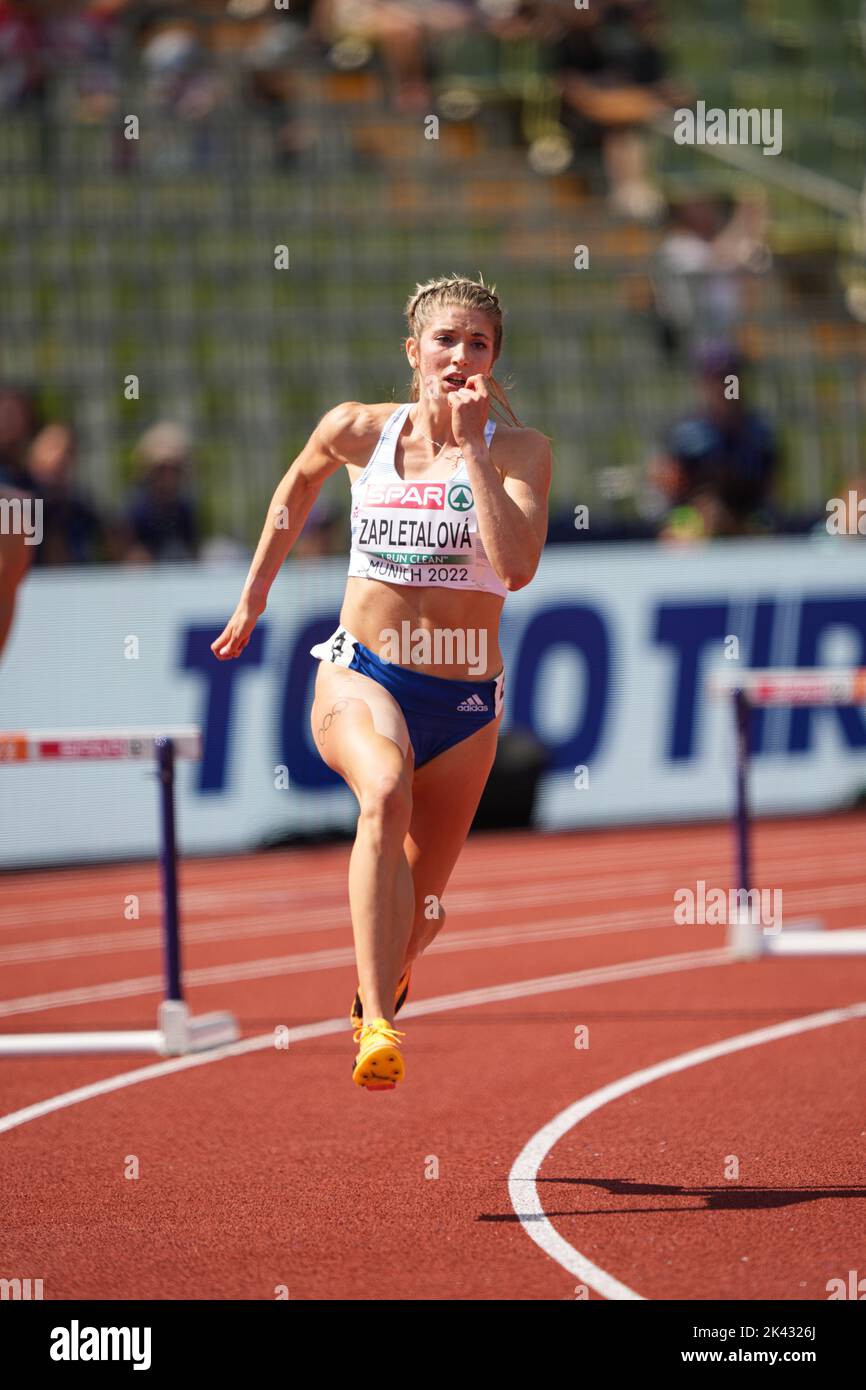 Emma Zapletalová participating in the 400 meters hurdles of the ...