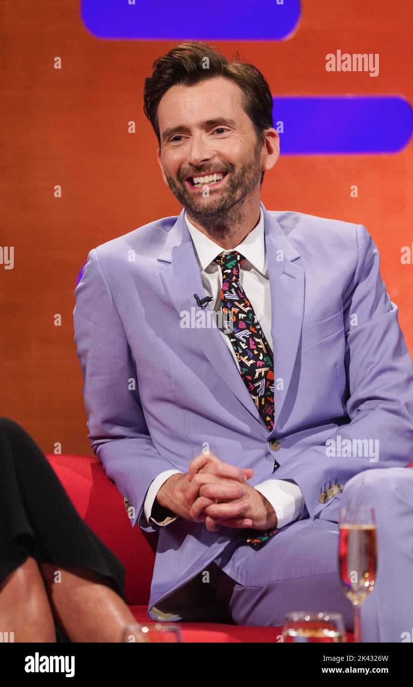 EDITORIAL USE ONLY David Tennant during the filming for the Graham ...