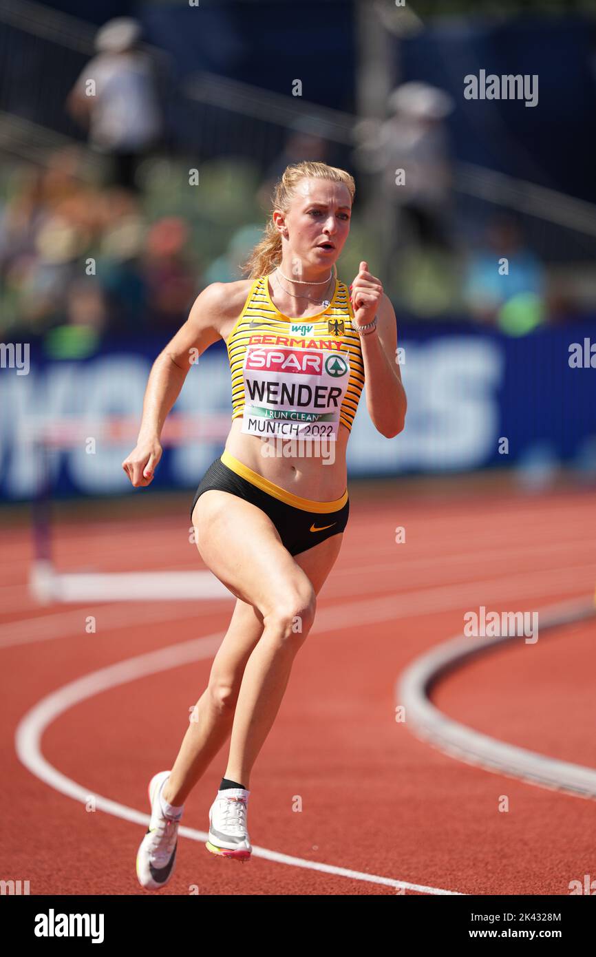 Gisele Wender participating in the 400 meters hurdles of the European ...