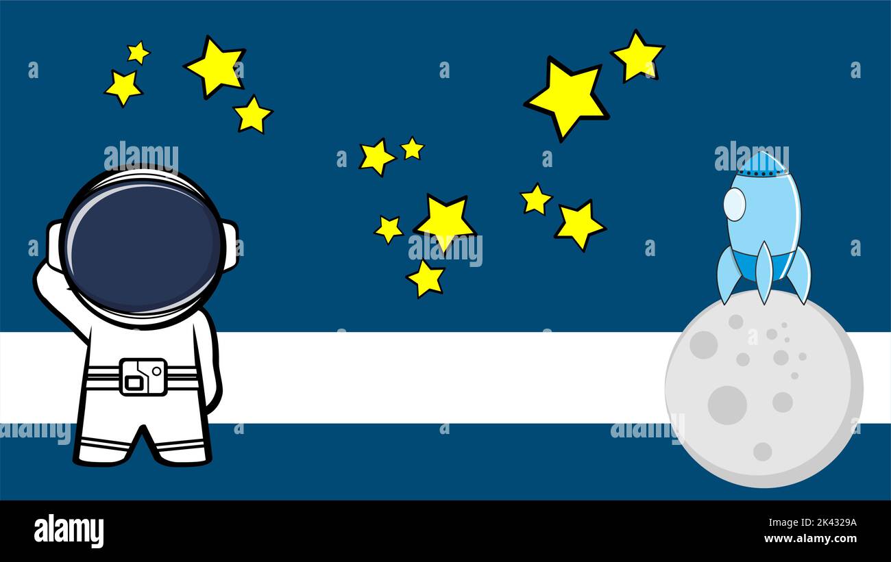 standing astronaut kid cartoon background in vector format Stock Vector ...