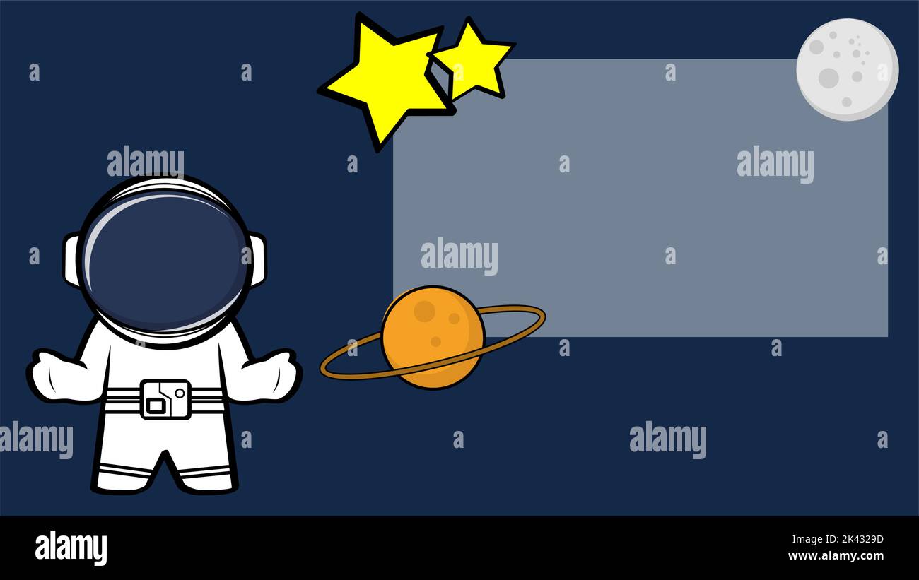 standing spaceman kid cartoon background in vector format Stock Vector ...