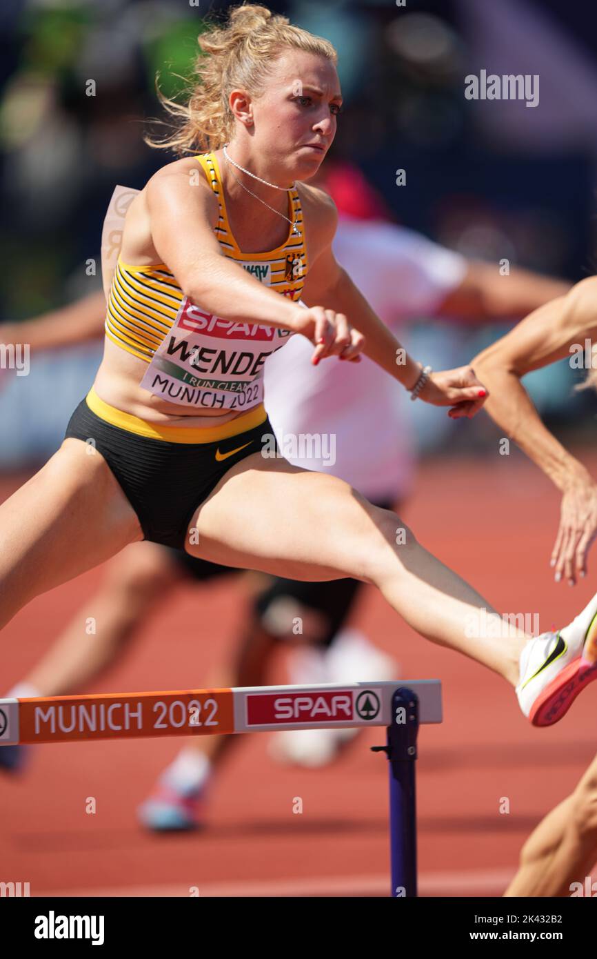 Gisele Wender participating in the 400 meters hurdles of the European ...