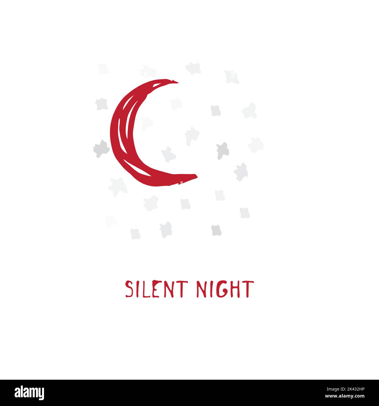 Hand-drawn festive Christmas and New Year card with holiday symbols ...