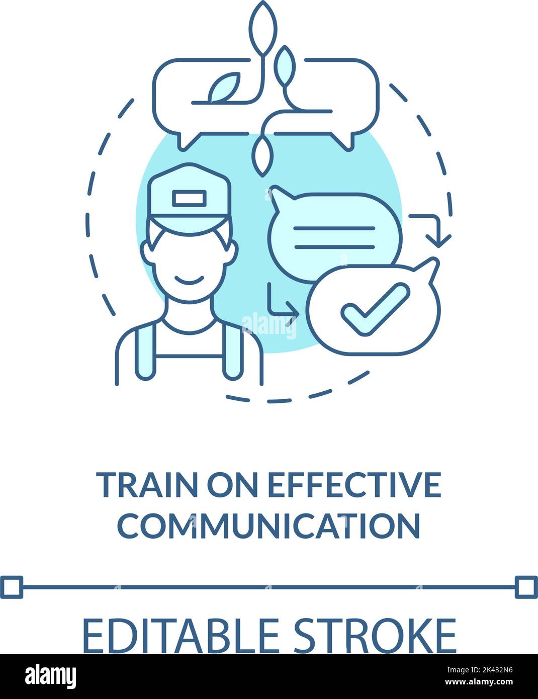 Train on effective communication turquoise concept icon Stock Vector Image & Art - Alamy