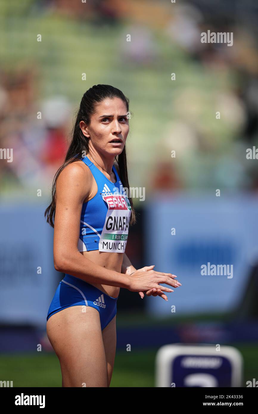 Dimitra GNAFAKI participating in the 400 meters hurdles of the European ...