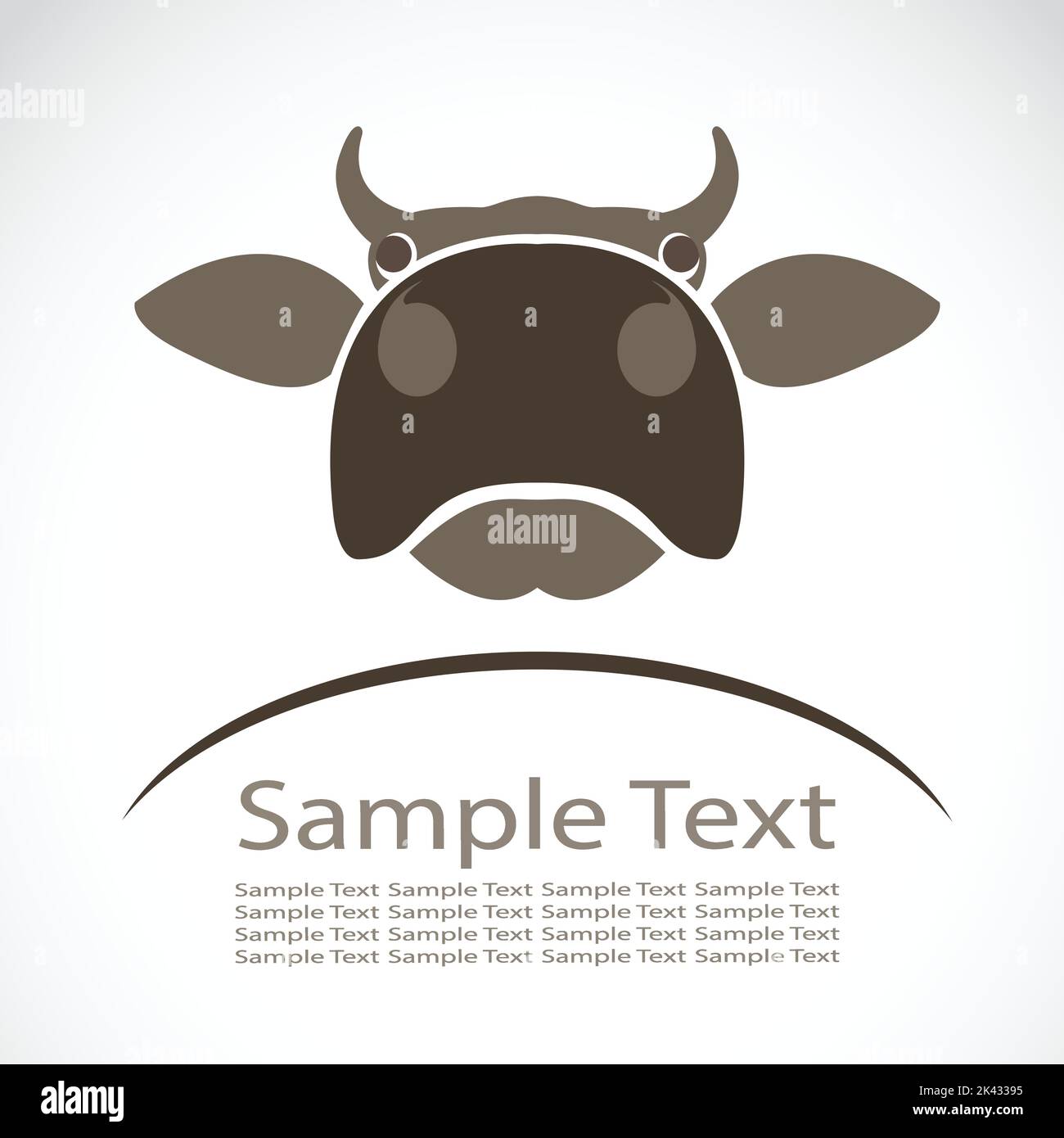 Vector image of a cow on white background. Easy editable layered vector ...