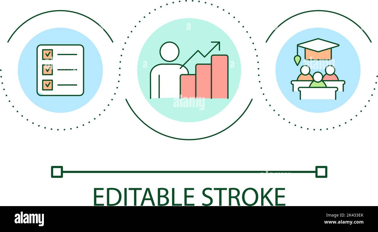 Achievement in education loop concept icon Stock Vector Image & Art - Alamy