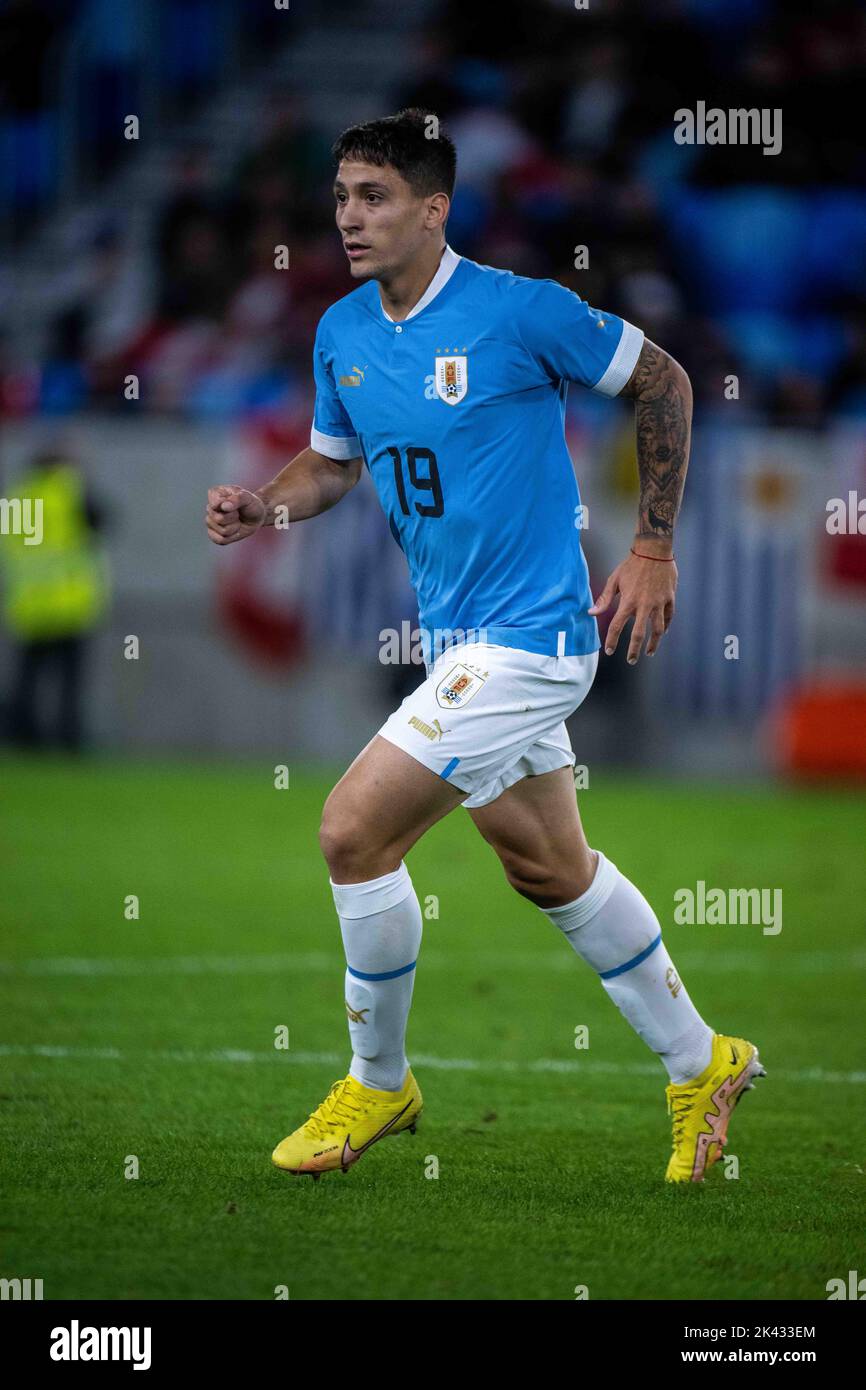 BRATISLAVA, SLOVAKIA - SEPTEMBER 27: Martin Satriano of Uruguay during ...