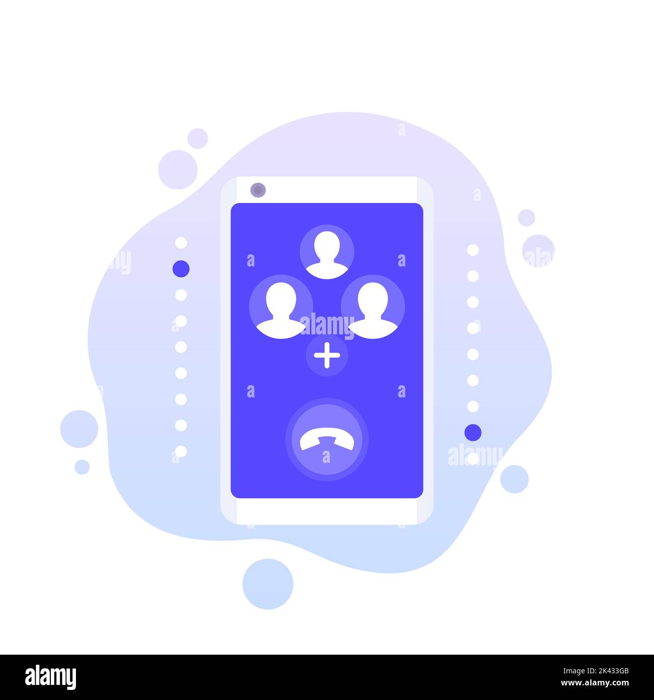 Conference call, phone screen, vector illustration Stock Vector Image ...
