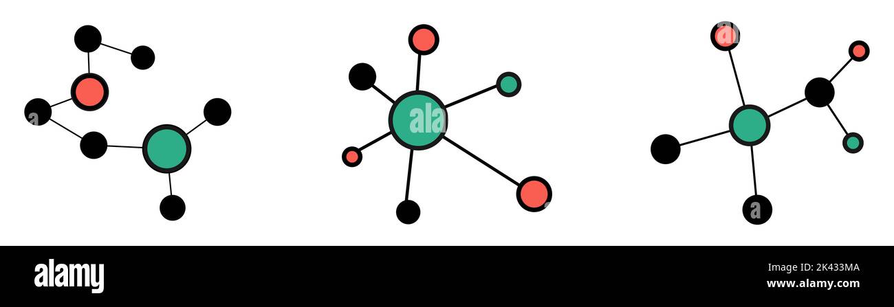 Molecules icons set isolated on white background Stock Vector Image ...