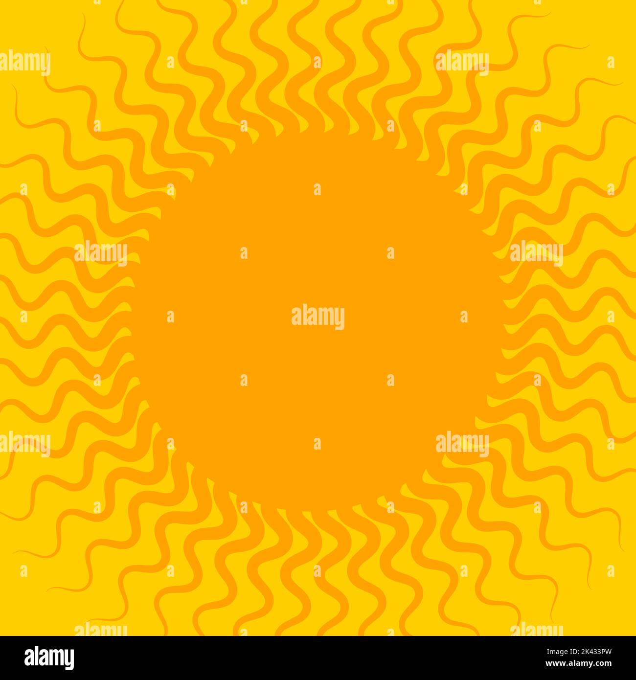 Sun with rays pattern in square. Vector illustration Stock Vector Image ...