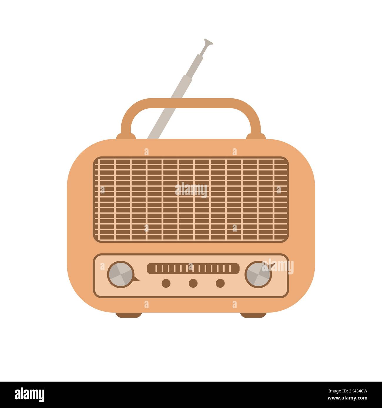 Rerto radio in cartoon style isolated on white background Stock Vector ...