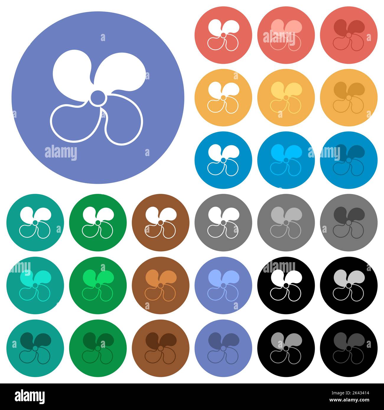 Car fan level 2 multi colored flat icons on round backgrounds. Included ...