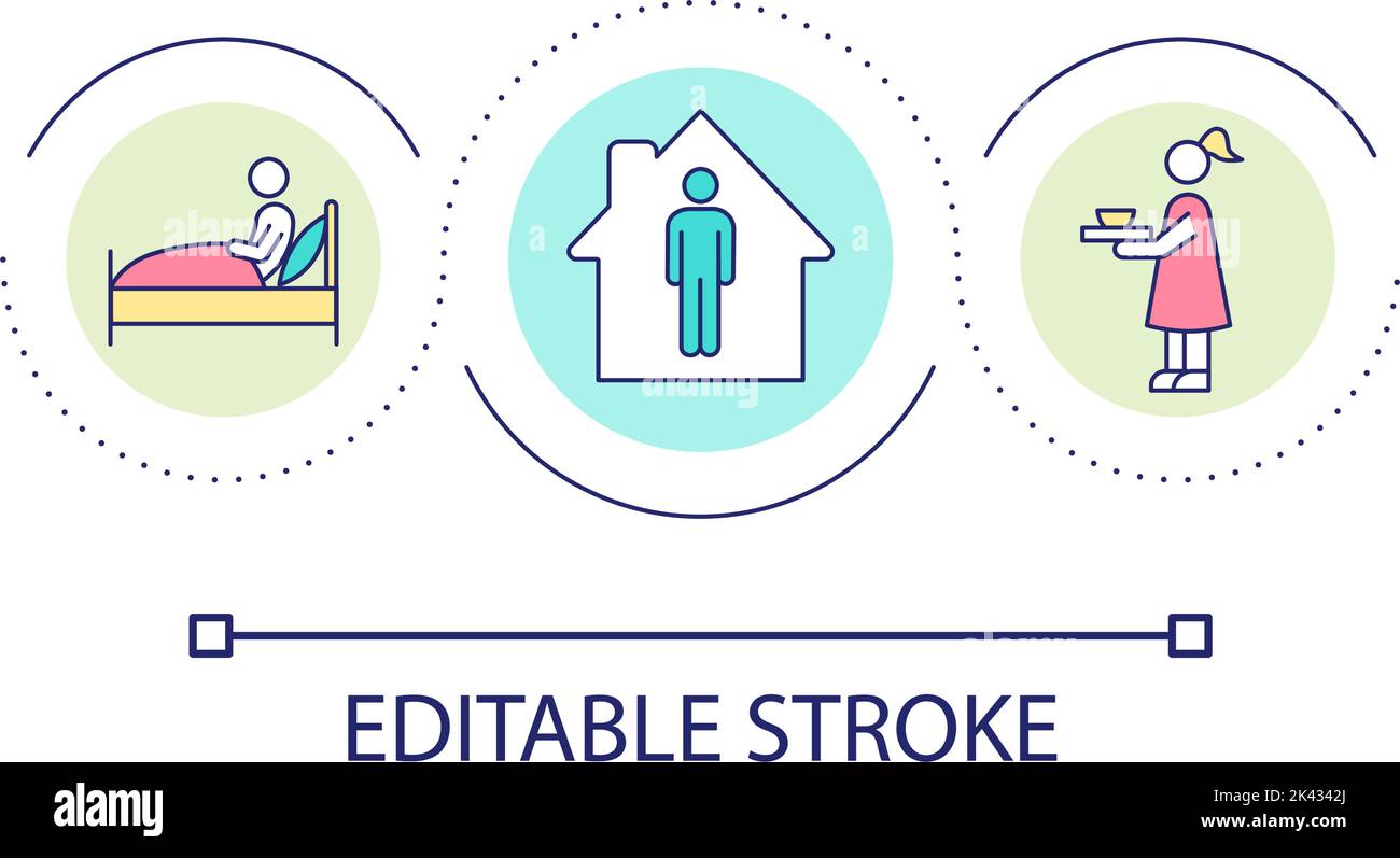 Stay home while getting sick loop concept icon Stock Vector Image & Art ...