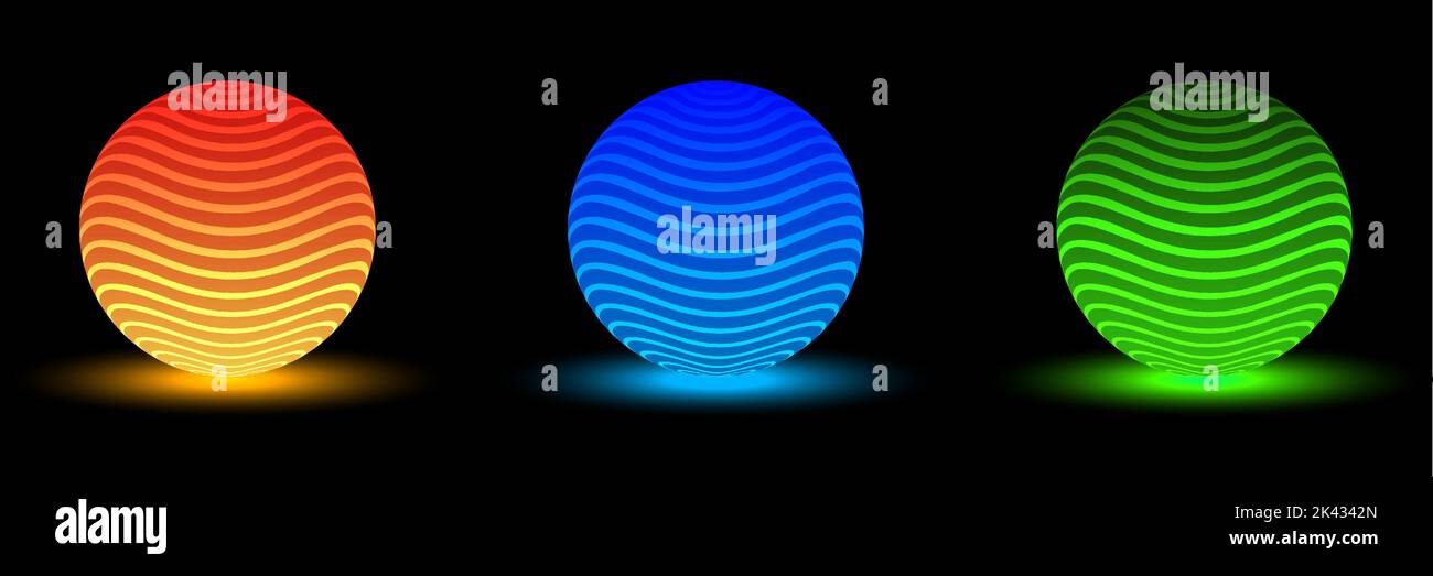 Set of realistic glowing 3d spheres Stock Vector Image & Art - Alamy