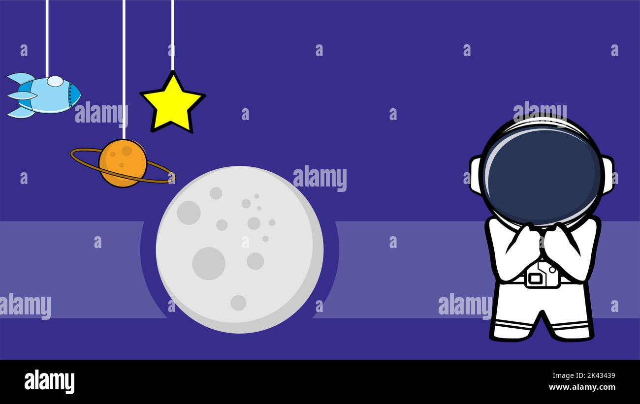 standing astronaut kid cartoon background in vector format Stock Vector ...