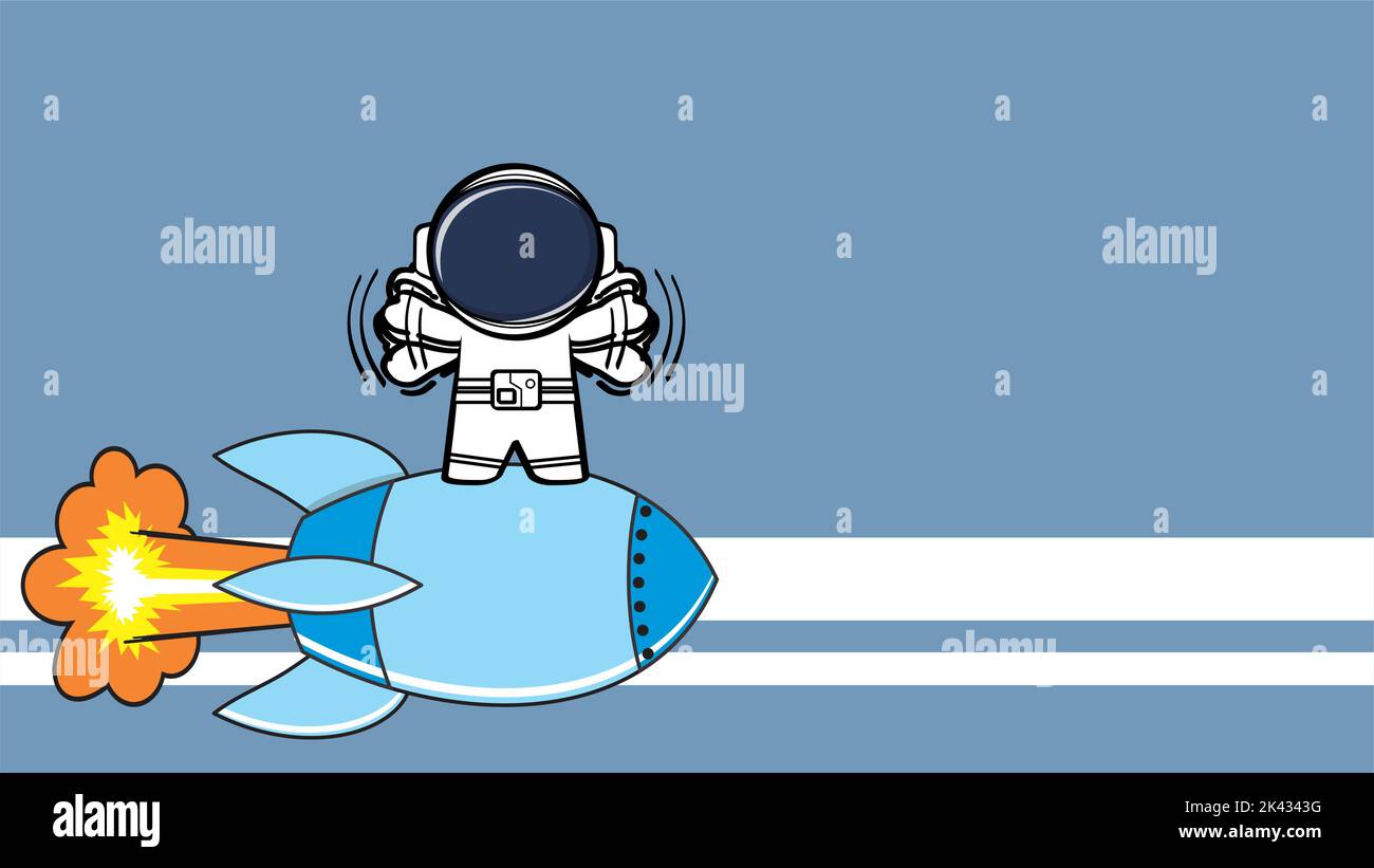 standing astronaut kid cartoon background in vector format Stock Vector ...